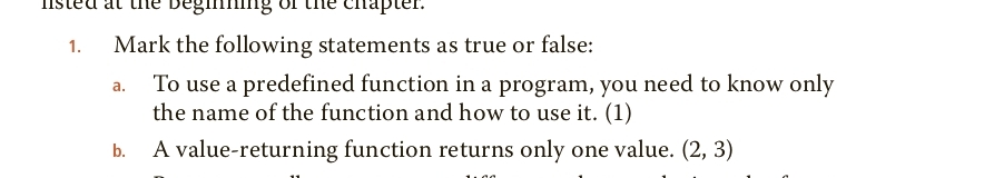 Solved Mark the following statements as true or false:a. ﻿To | Chegg.com