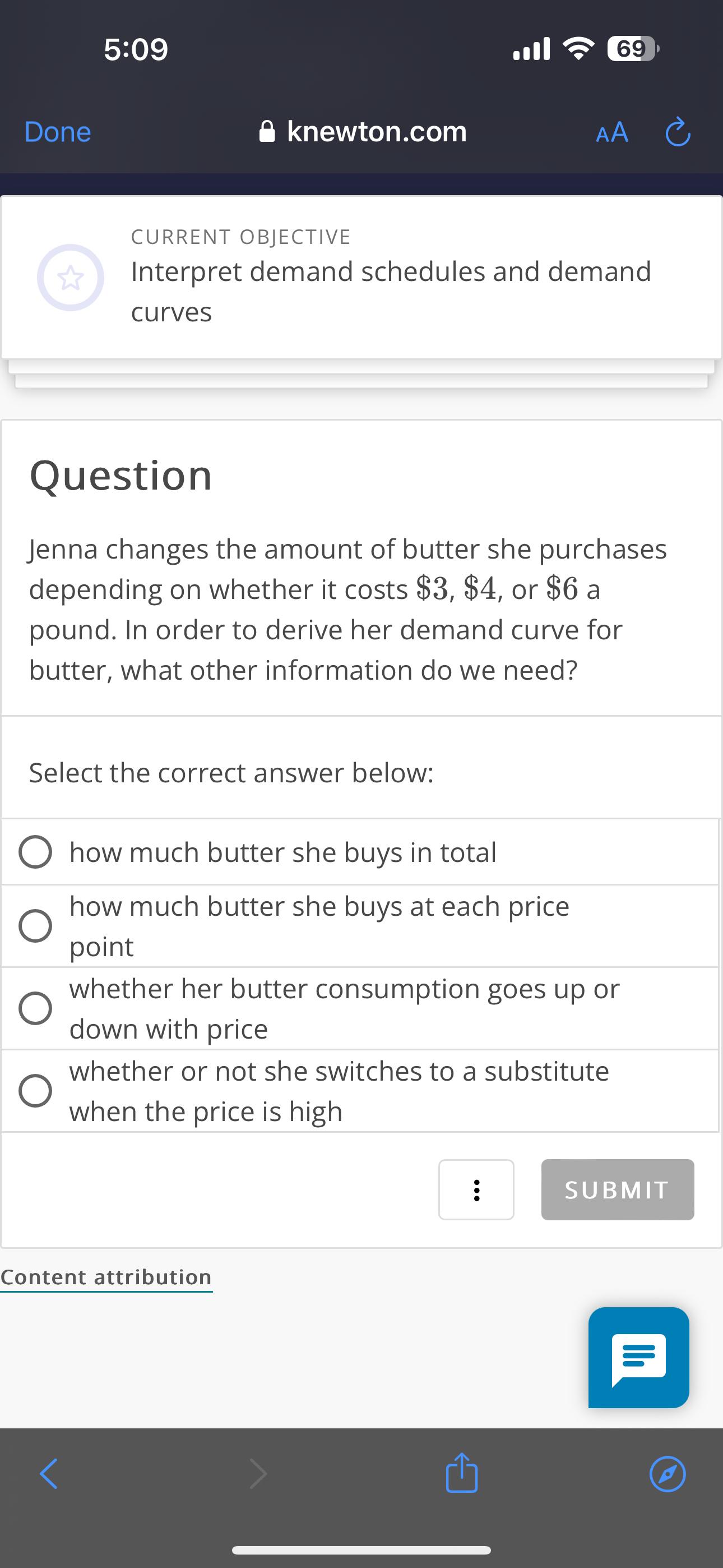 Solved 5:09.ull ₹ 69DoneQ knewton.comAACURRENT | Chegg.com