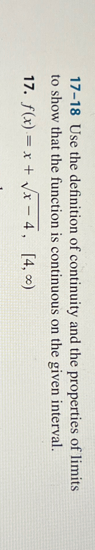 Solved 17 18 ﻿use The Definition Of Continuity And The