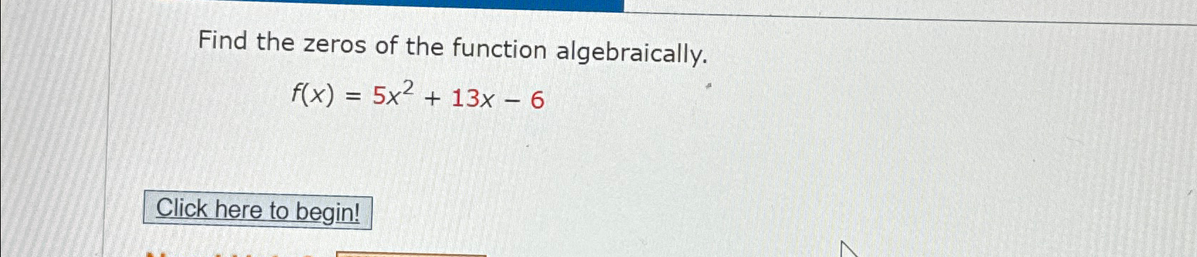 Solved Find the zeros of the function | Chegg.com