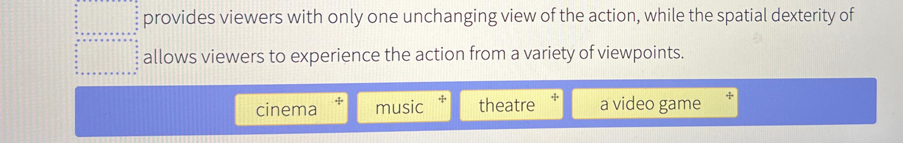 Solved provides viewers with only one unchanging view of the | Chegg.com