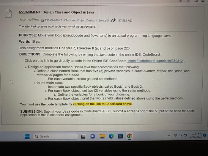 Solved Assignment Design Class And Object In Java Attached 8282