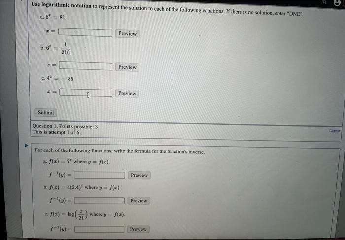 Solved Use logarithmic notation to represent the solution to | Chegg.com