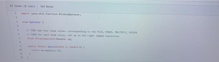 Below is an example of an Operator enum that uses | Chegg.com