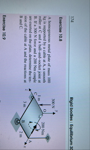 Solved 174Rigid bodies : Equilibrium 30Exercise 10.8A | Chegg.com