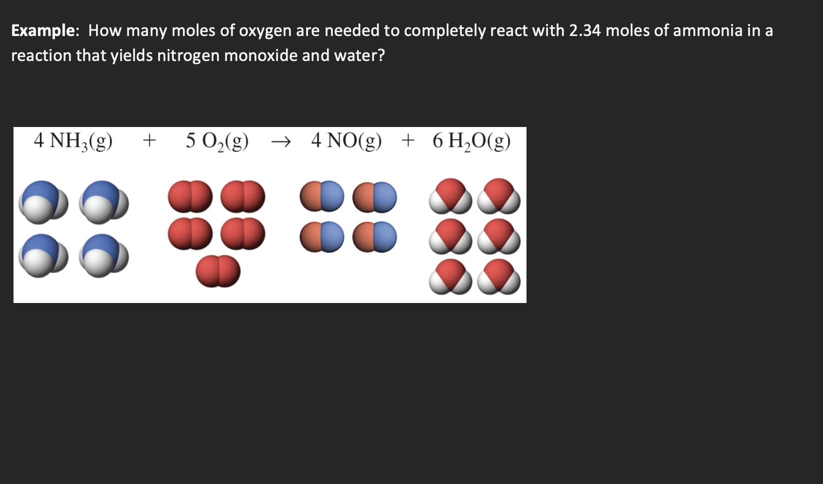 Solved Example: How many moles of oxygen are needed to | Chegg.com