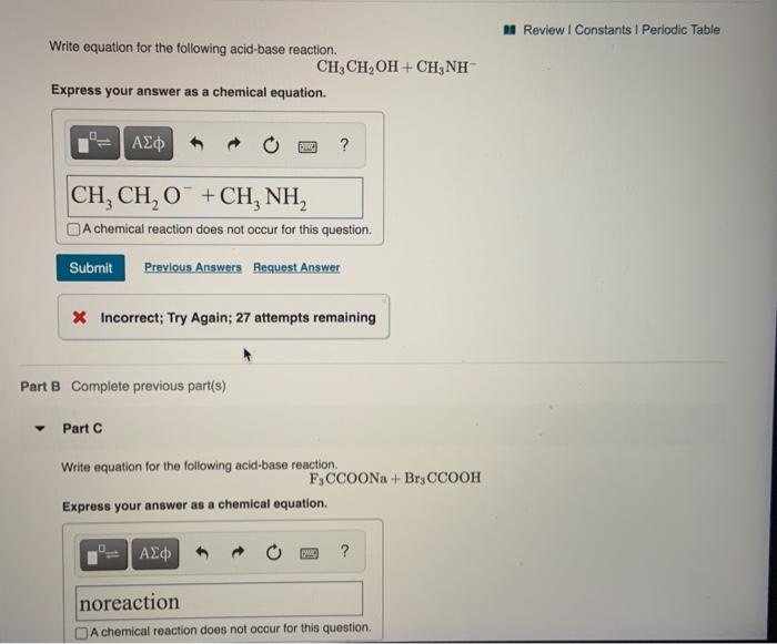 Solved Review I Constants 1 Periodic Table Write equation | Chegg.com
