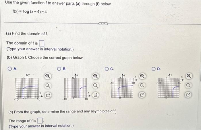 Solved Use the given function f to answer parts (a) through | Chegg.com