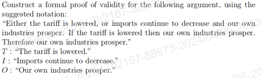 Solved Construct a formal proof of validity for the | Chegg.com