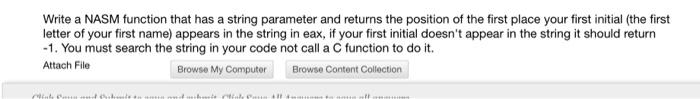 Solved Write a NASM function that has a string parameter and | Chegg.com