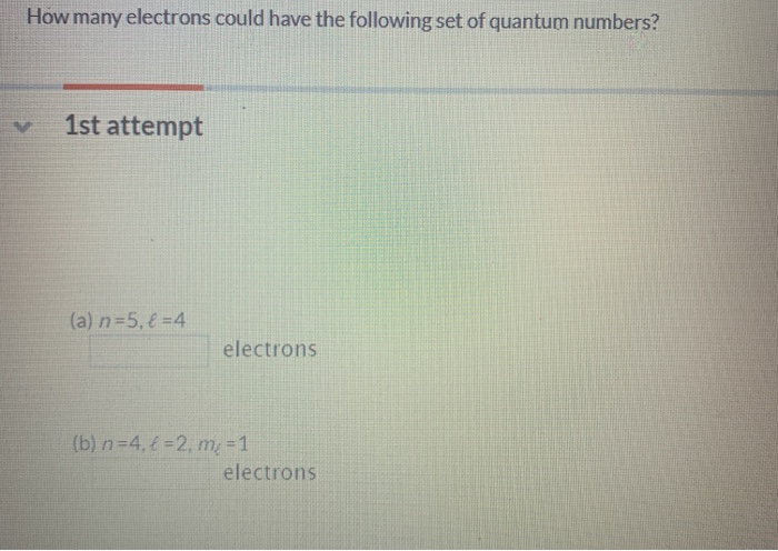 Solved How many electrons could have the following set of | Chegg.com