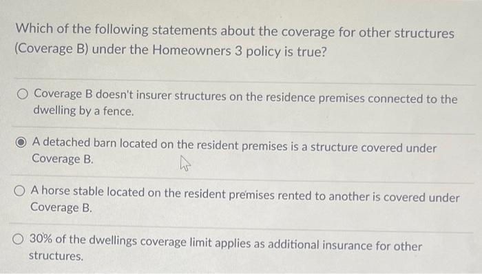 Solved Which Of The Following Statements About The Coverage