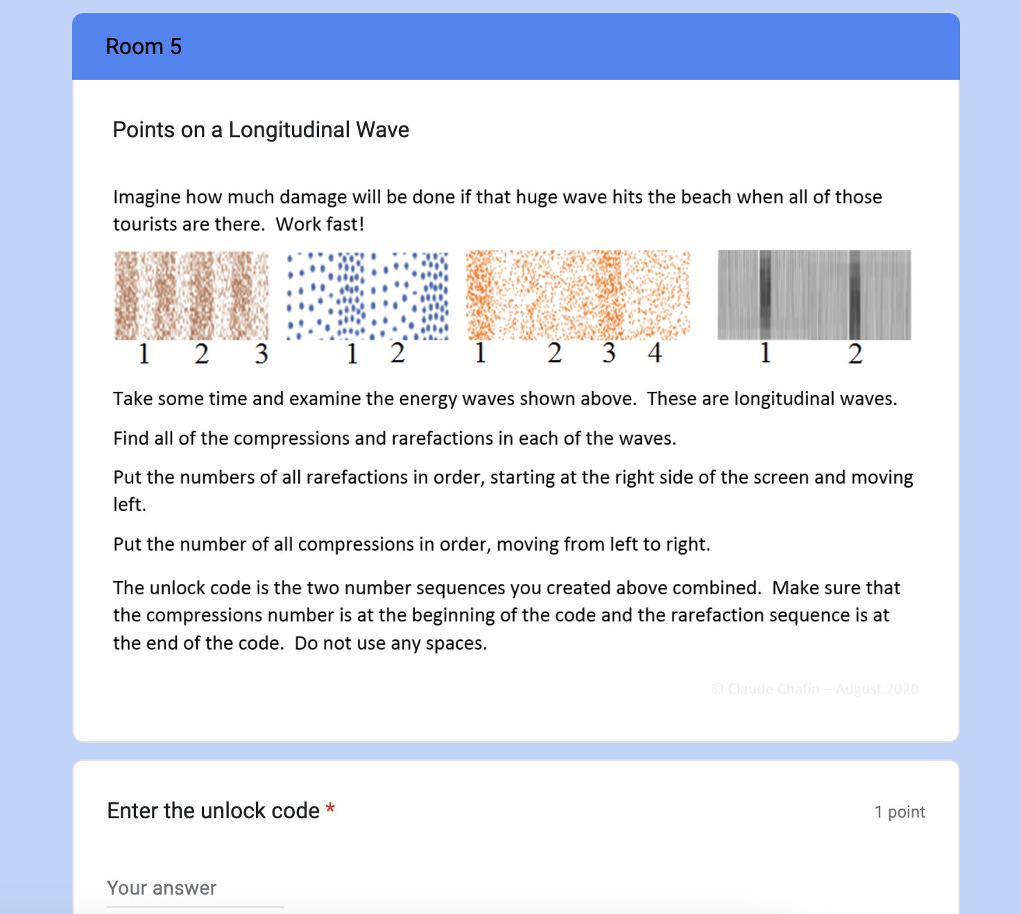 Solved Room 5Points on a Longitudinal WaveImagine how much | Chegg.com