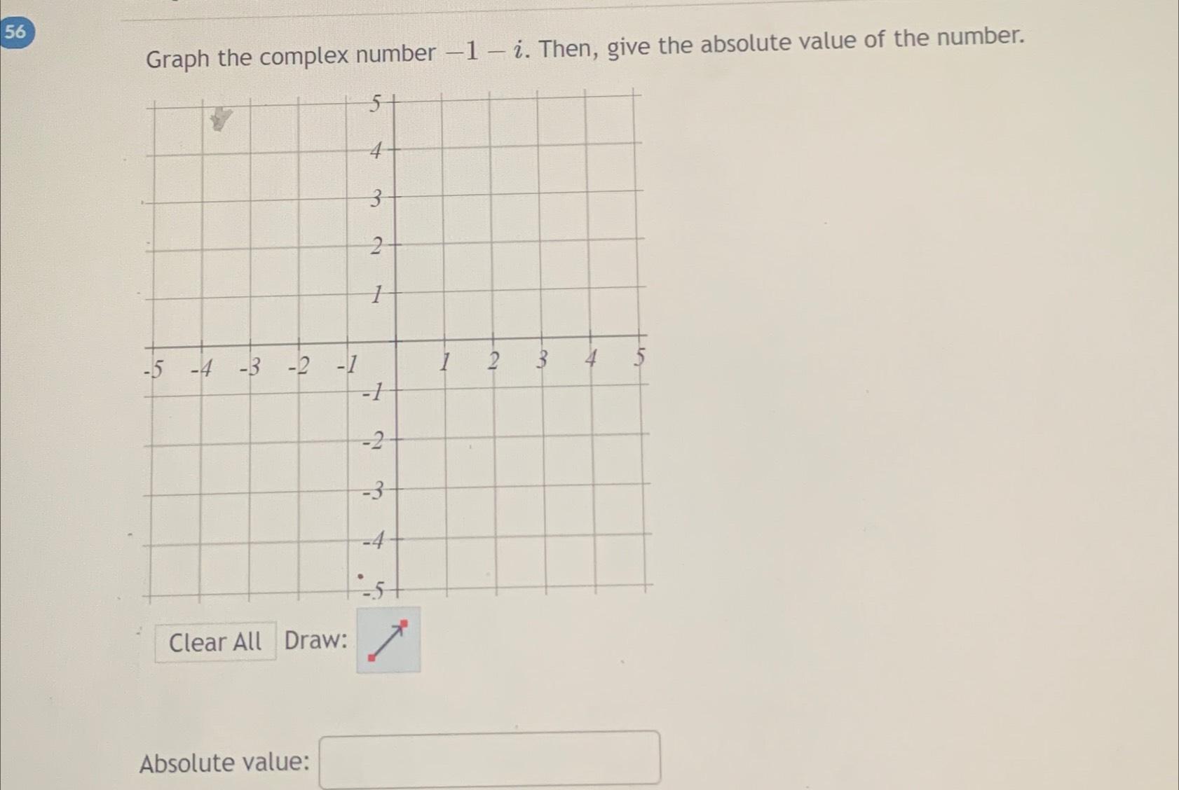 Solved Graph the complex number -1-i. ﻿Then, give the | Chegg.com
