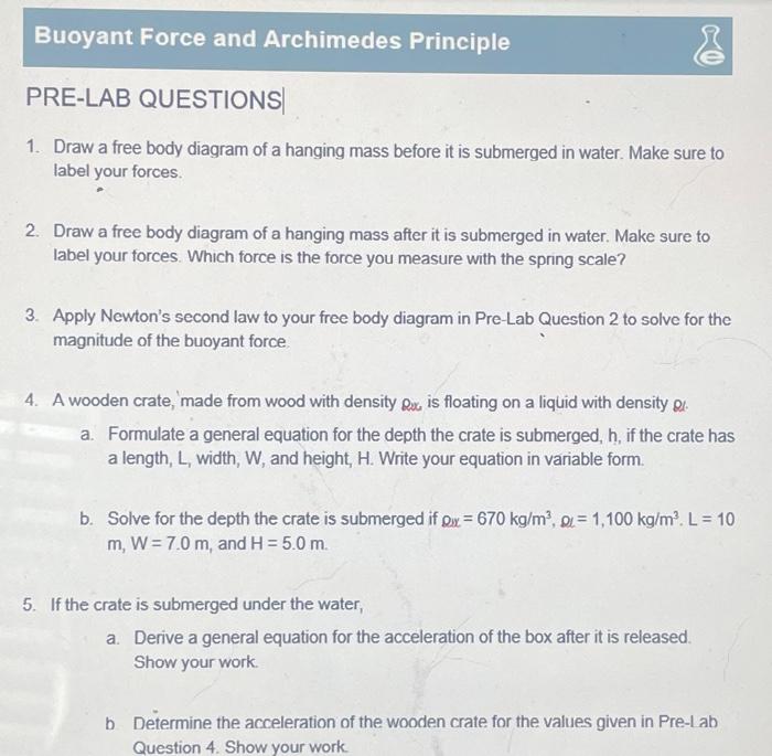 Solved 1. Draw a free body diagram of a hanging mass before | Chegg.com