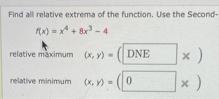 Solved Find all relative extrema of the function. Use the | Chegg.com