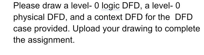 Solved Please draw a level- 0 logic DFD, a level- 0 physical | Chegg.com