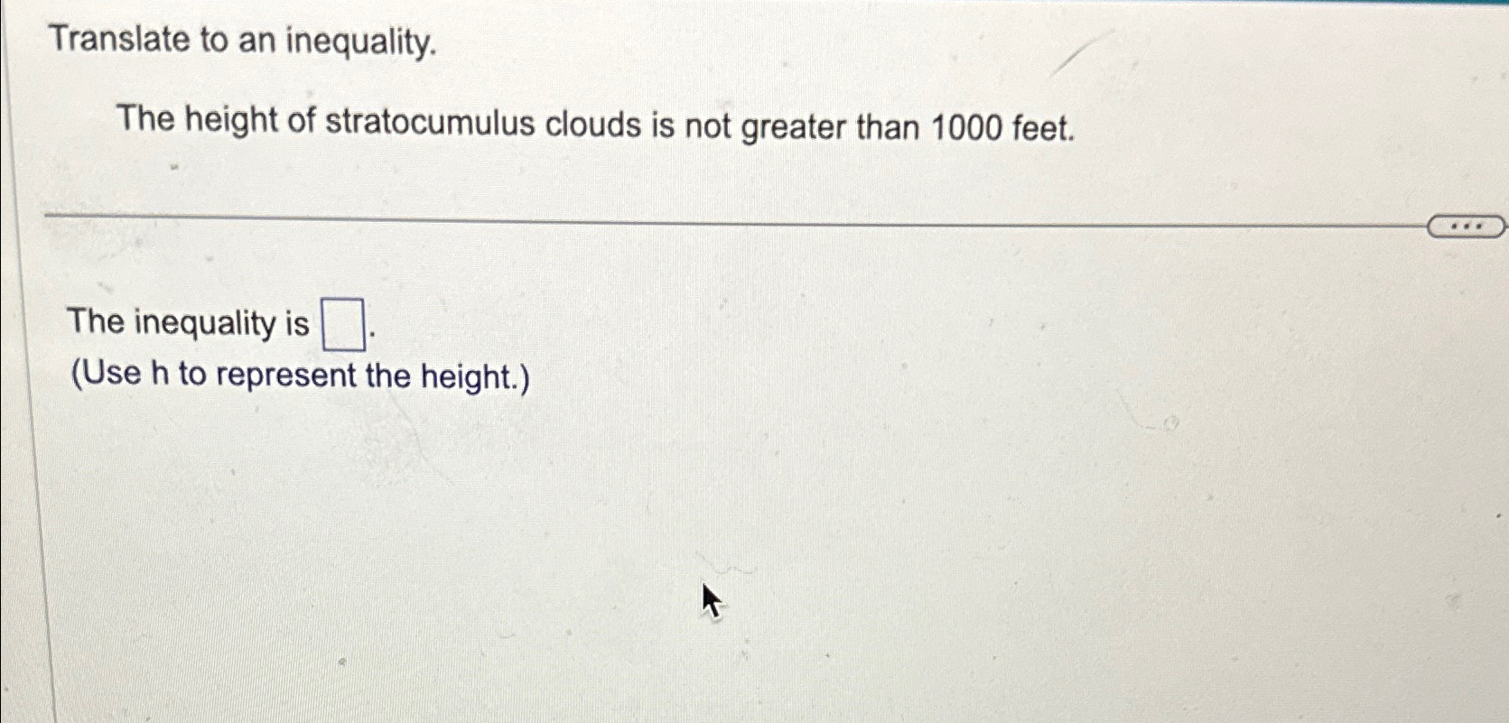 Solved Translate to an inequality.The height of | Chegg.com