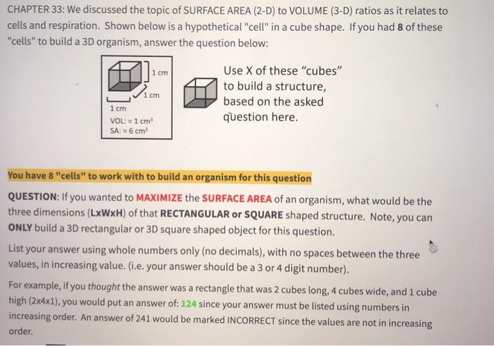 Solved CHAPTER 33: We discussed the topic of SURFACE AREA | Chegg.com