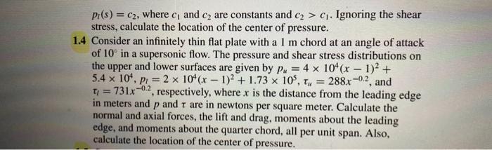 Solved pl(s)=c2, where c1 and c2 are constants and c2>c1. | Chegg.com