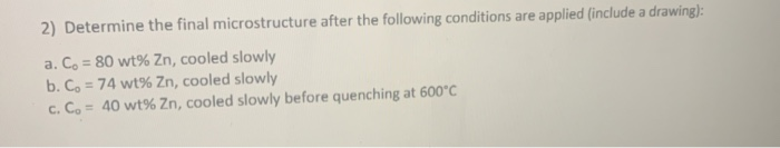 Solved 2) Determine the final microstructure after the | Chegg.com