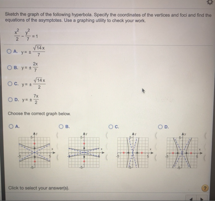 Solved Sketch the graph of the following hyperbola. Specify | Chegg.com