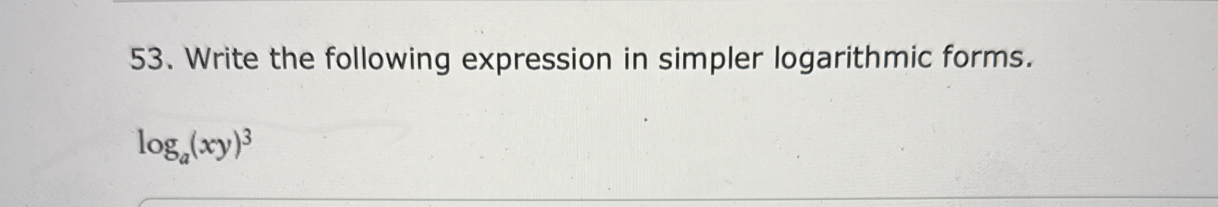 Write the following expression in simpler logarithmic | Chegg.com