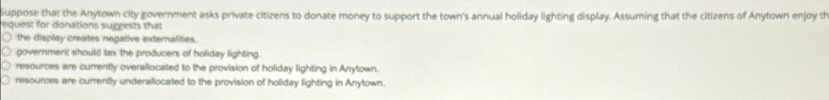 Solved Juppose that the Anytown dity government asks private | Chegg.com