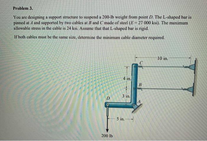 Solved Problem 3. You are designing a support structure to | Chegg.com