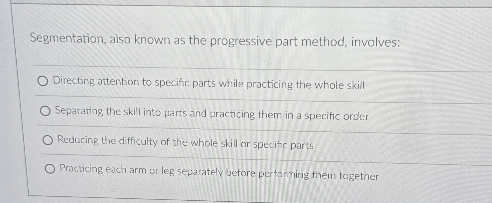Solved Segmentation, also known as the progressive part | Chegg.com