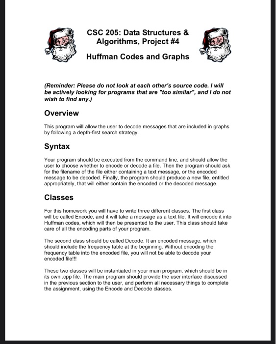 Solved csC 205: Data Structures & Algorithms, Project #4 | Chegg.com