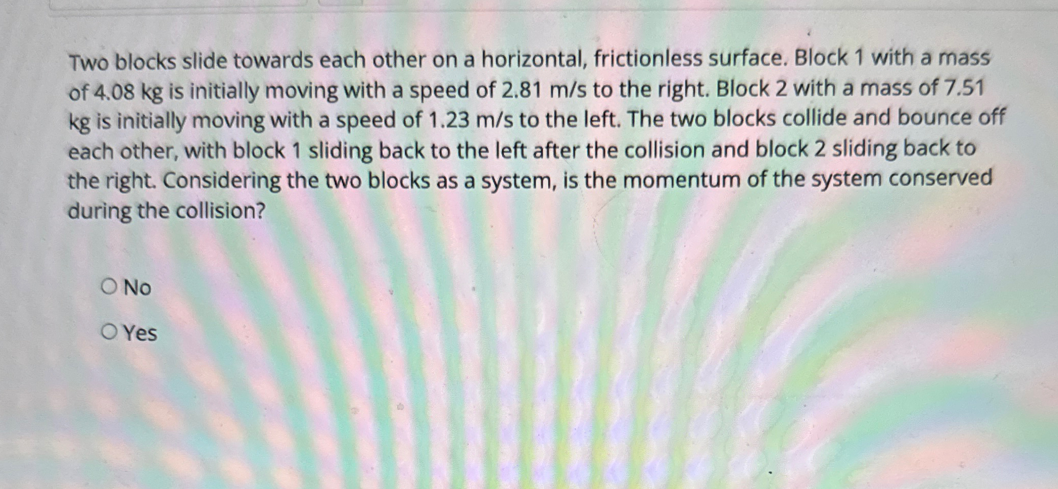 Solved Two blocks slide towards each other on a horizontal, | Chegg.com