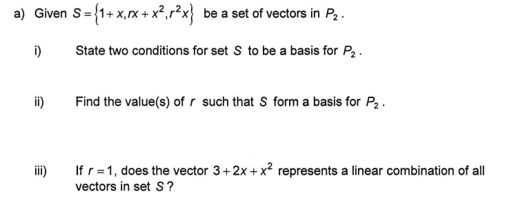 Solved solve only question ii and iiiii) ﻿Find the value(s) | Chegg.com