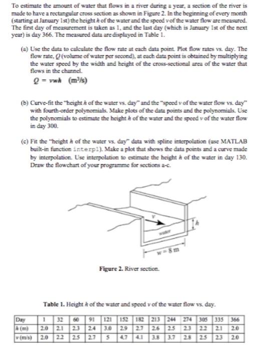 To estimate the amount of water that flows in a river | Chegg.com