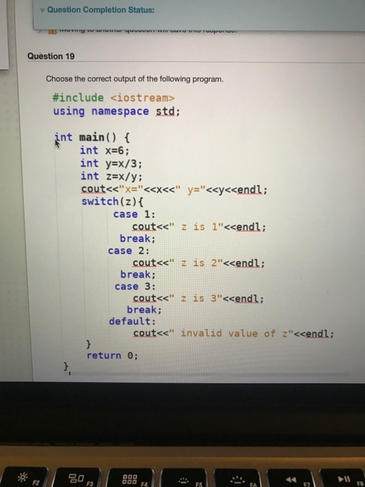 Solved Question Completion Status: Question 19 Choose the | Chegg.com