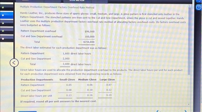 Solved Multiple Production Department Factory Overhead fate | Chegg.com