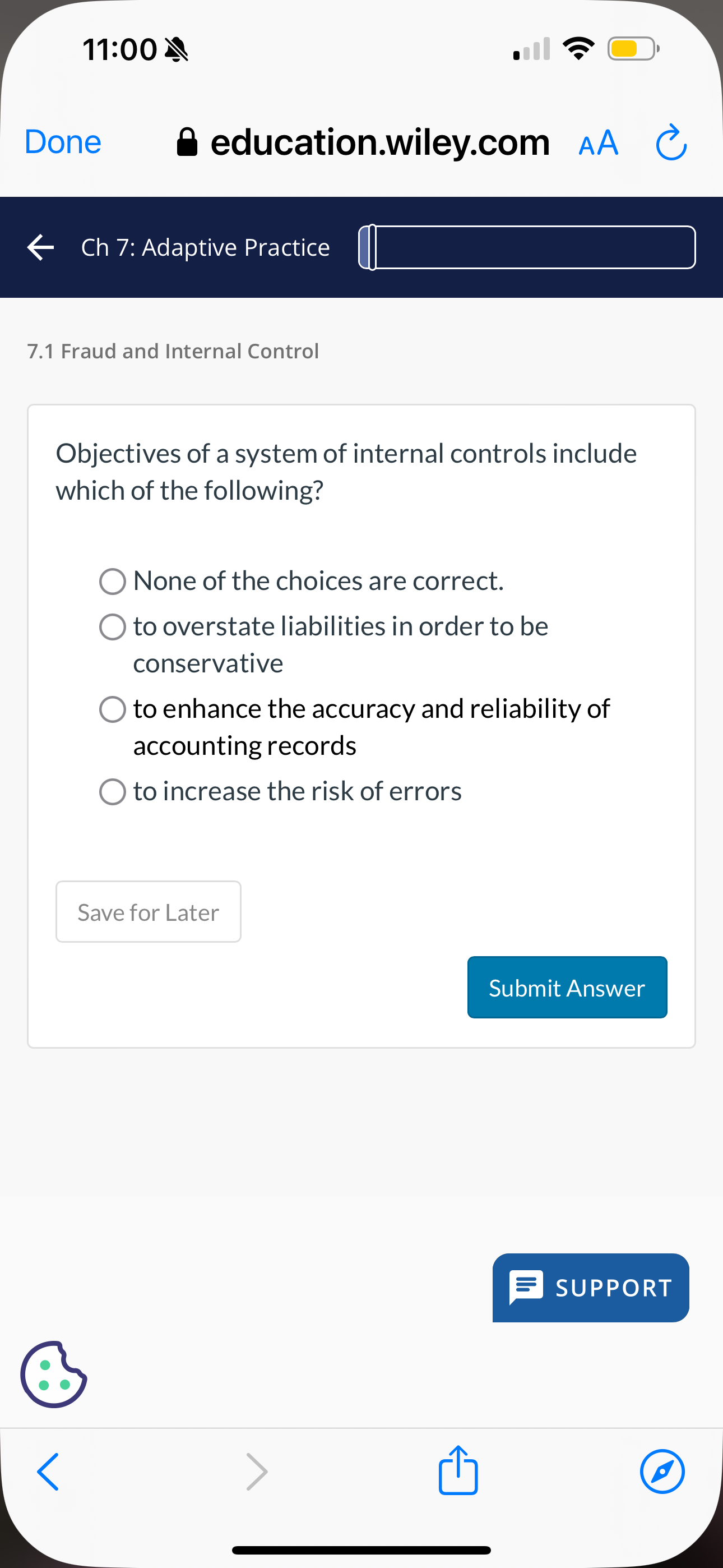 Solved Objectives of a system of internal controls | Chegg.com