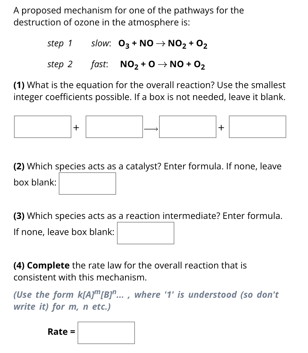 Solved A proposed mechanism for one of the pathways for the | Chegg.com