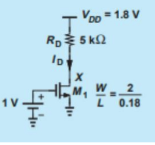 Solved Calculate the bias current of M1 in the figure Q4 | Chegg.com
