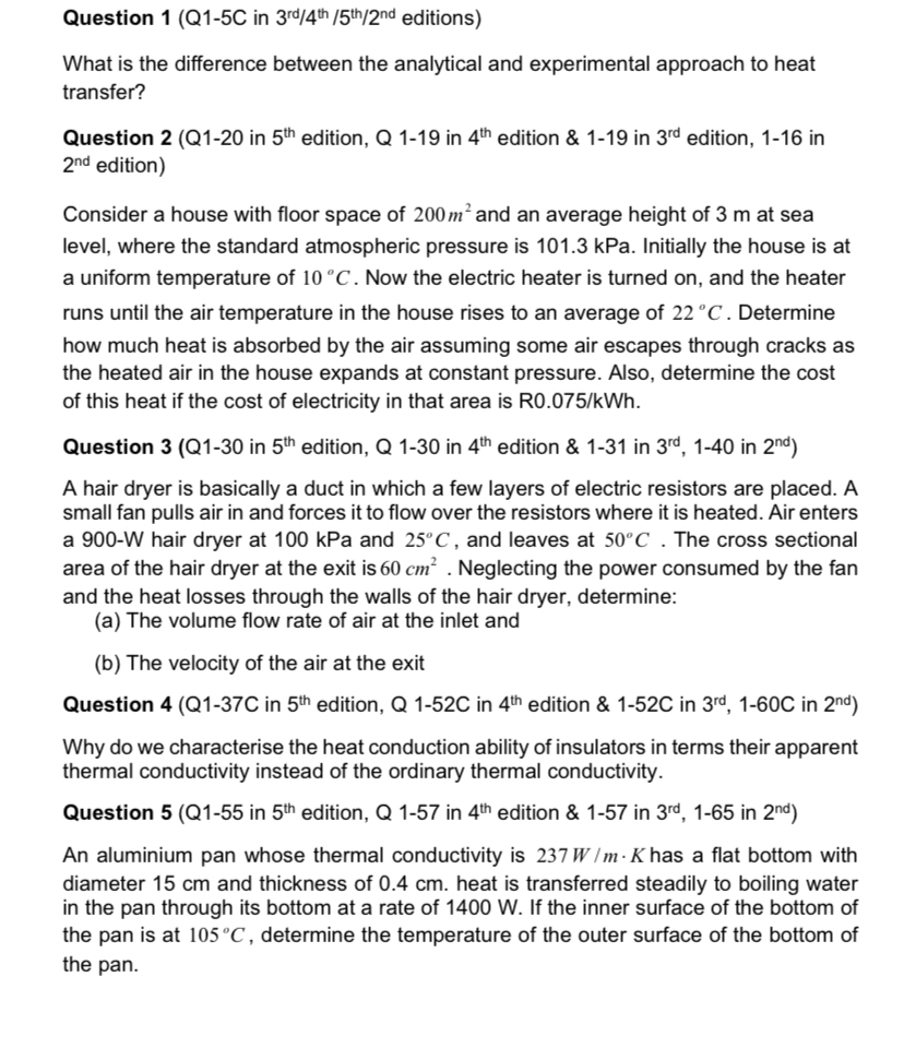 Solved Question 1 (Q1-5C in 3rd ??4th 5th ?2nd | Chegg.com