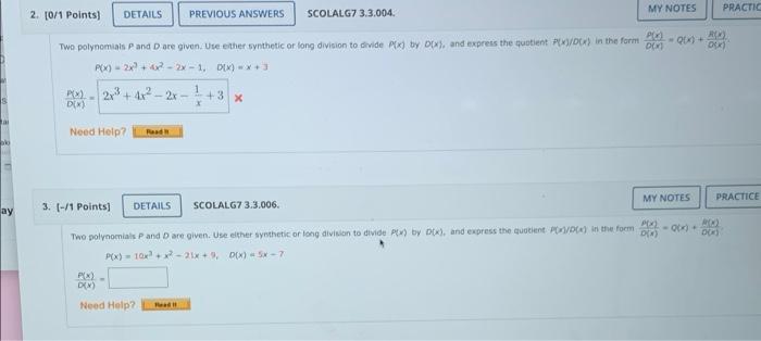 Solved 2. po/1 points) DETAILS PREVIOUS ANSWERS SCOLALG7 | Chegg.com