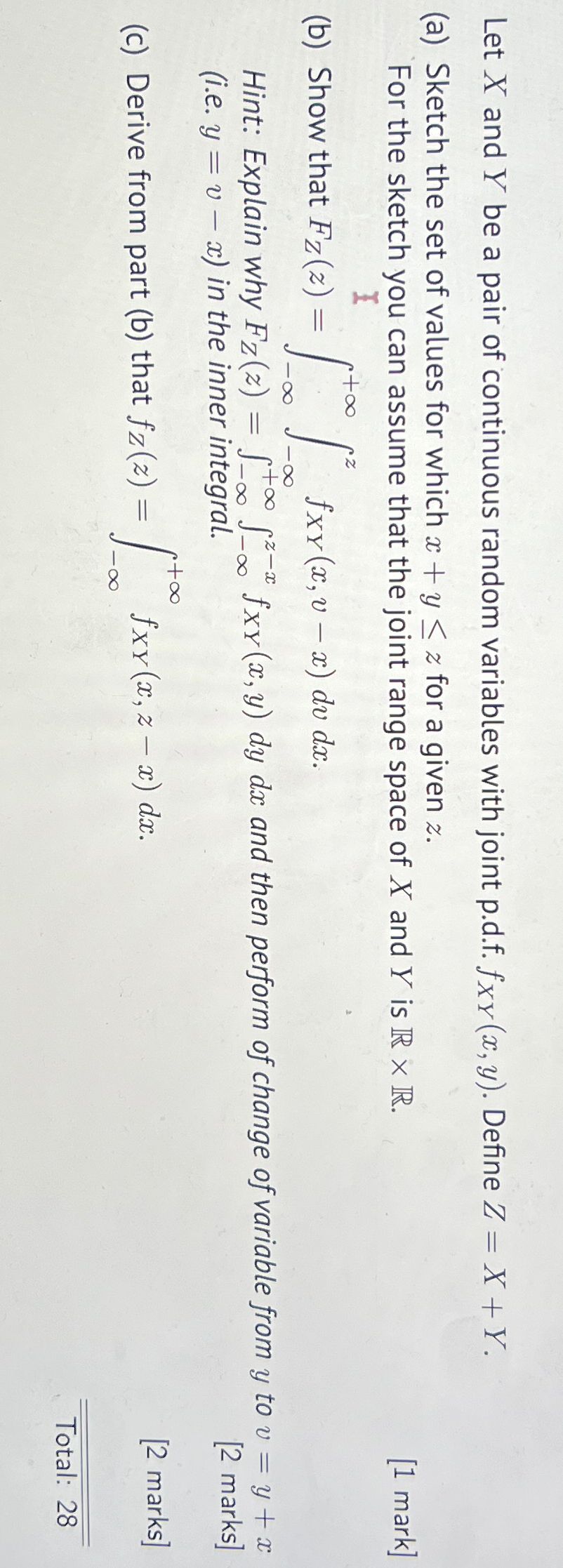 Solved Let x and Y be a pair of continuous random variables | Chegg.com