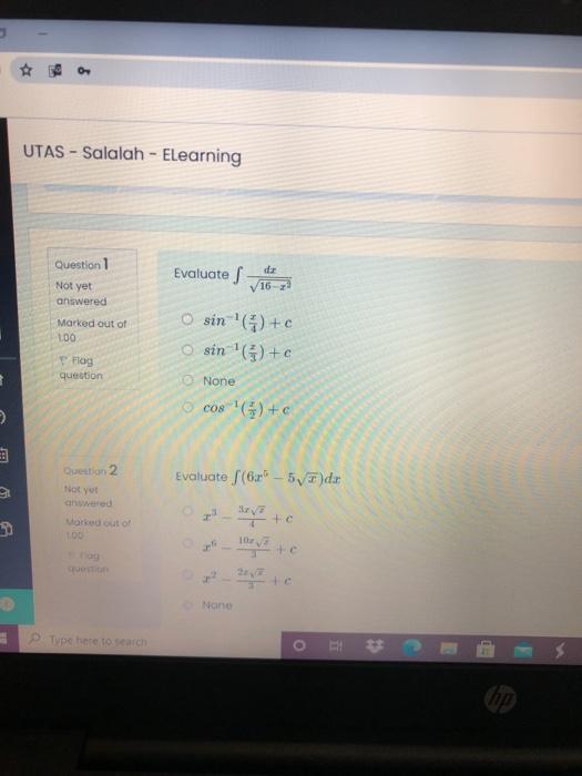 Solved UTAS - Salalah - Elearning Question 1 Evaluates Not | Chegg.com