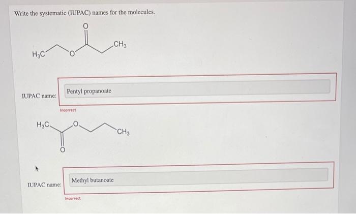 Solved Write the systematic (IUPAC) names for the molecules. | Chegg.com