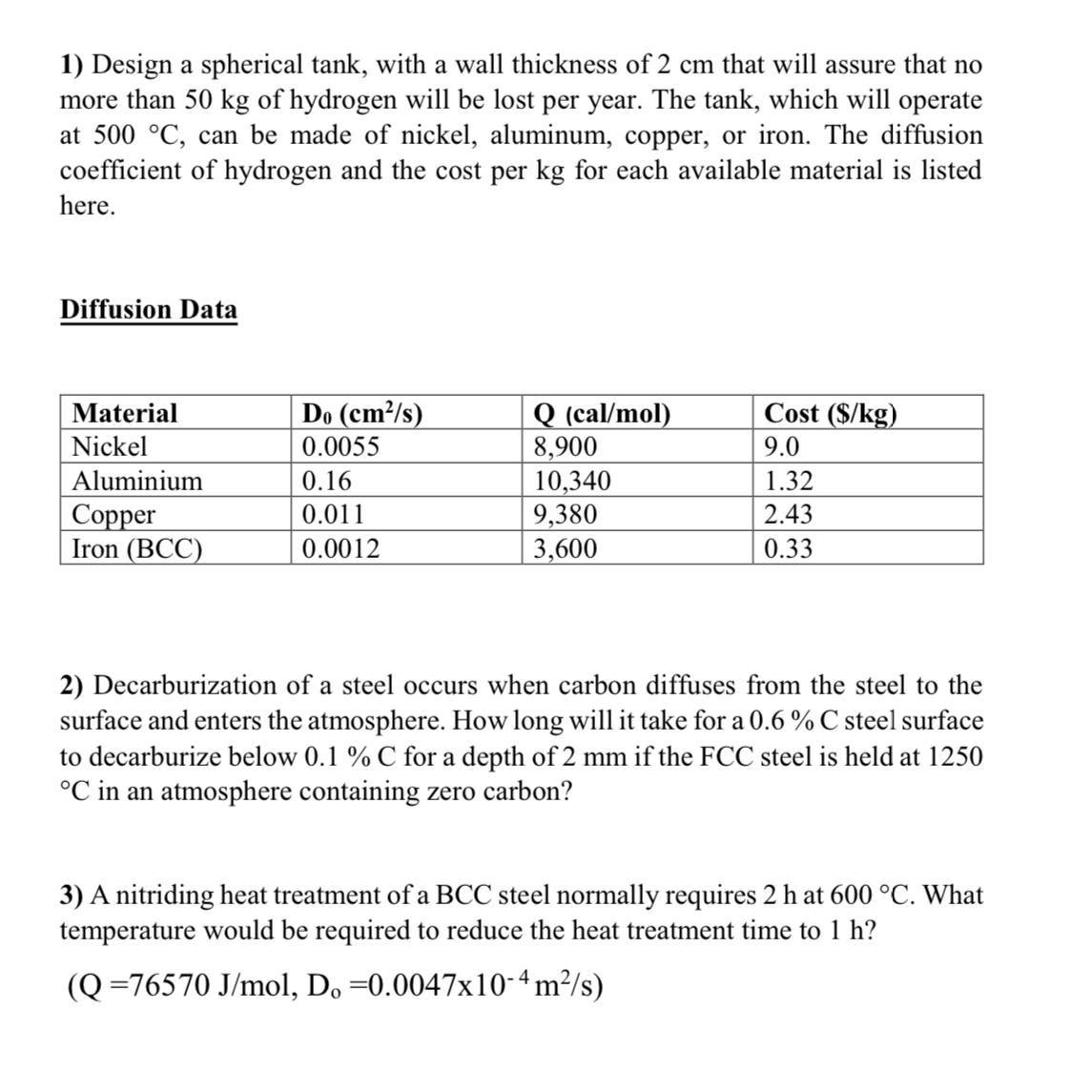 Solved Design a spherical tank, with a wall thickness of 2cm | Chegg.com