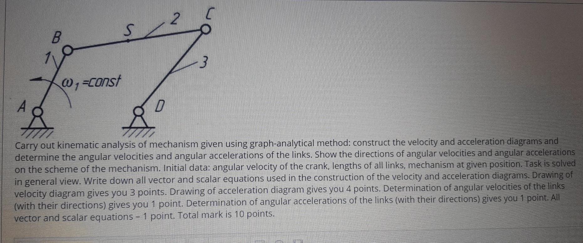 Solved 2 S В B. B 0, =cons/ А Carry out kinematic analysis | Chegg.com
