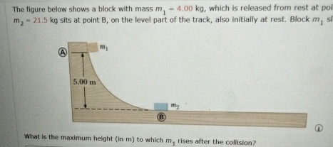 Solved The figure below shows a block with mass m1=4.00kg, | Chegg.com