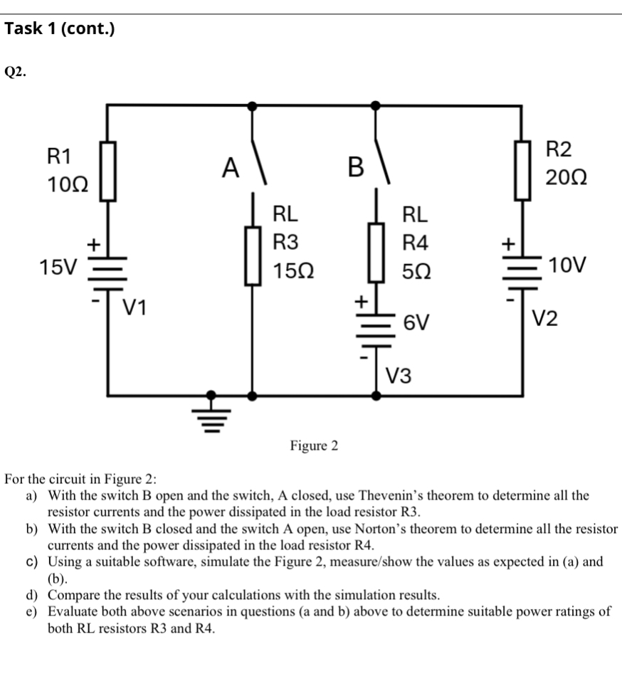 Solved Task 1 (cont.)Figure 2For the circuit in Figure 2:a) | Chegg.com