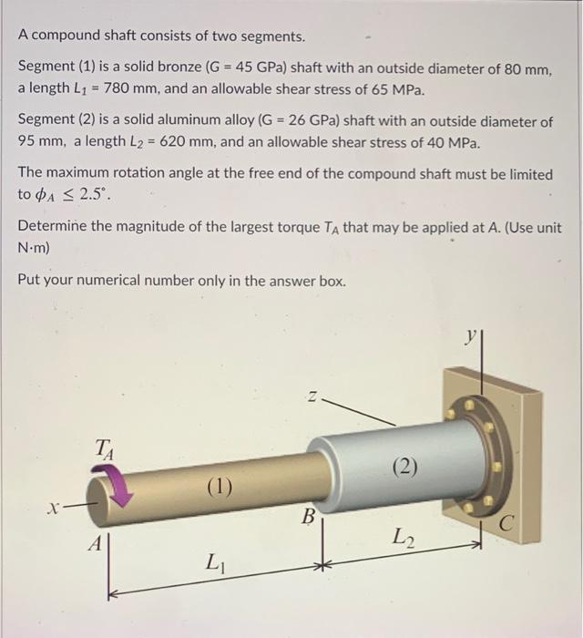 Solved a A compound shaft consists of two segments. Segment | Chegg.com