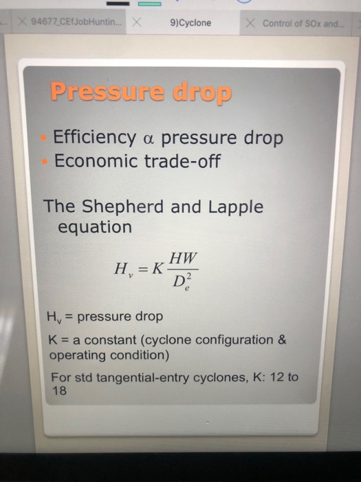 Solved 19:02 Example 5 Design a Lapple standard cyclone to | Chegg.com